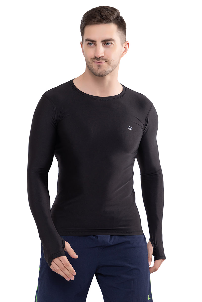 Sports Wear Full Sleeve Compression T-Shirt Unisex 80035 (BLACK ...
