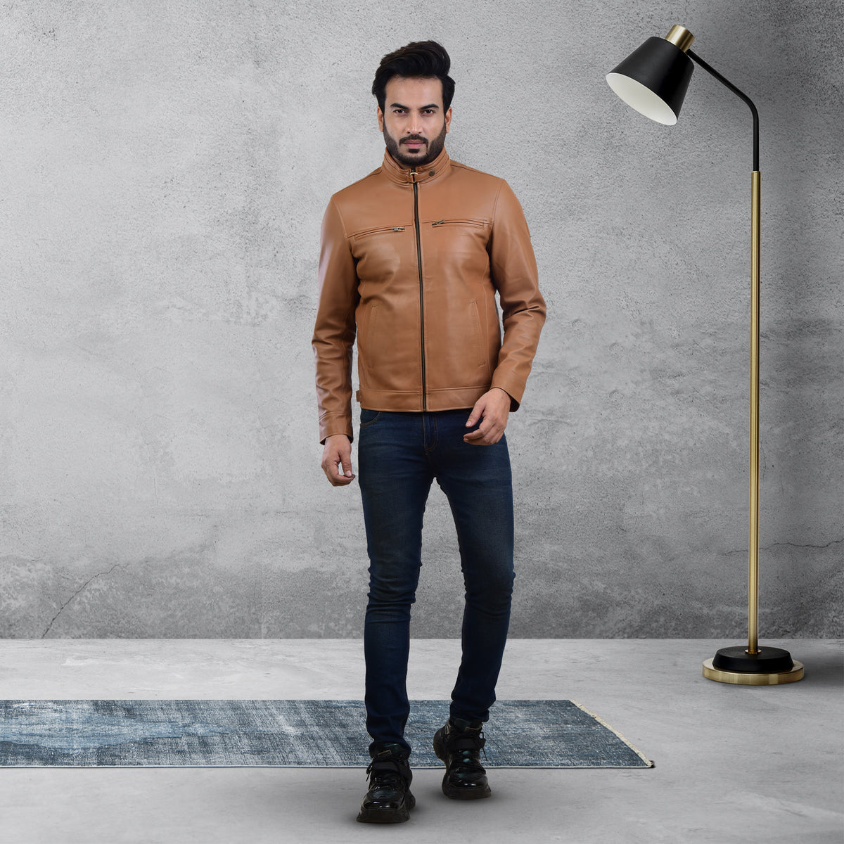 MENS LEATHER JACKET 410142(TAN) – SREELEATHERS