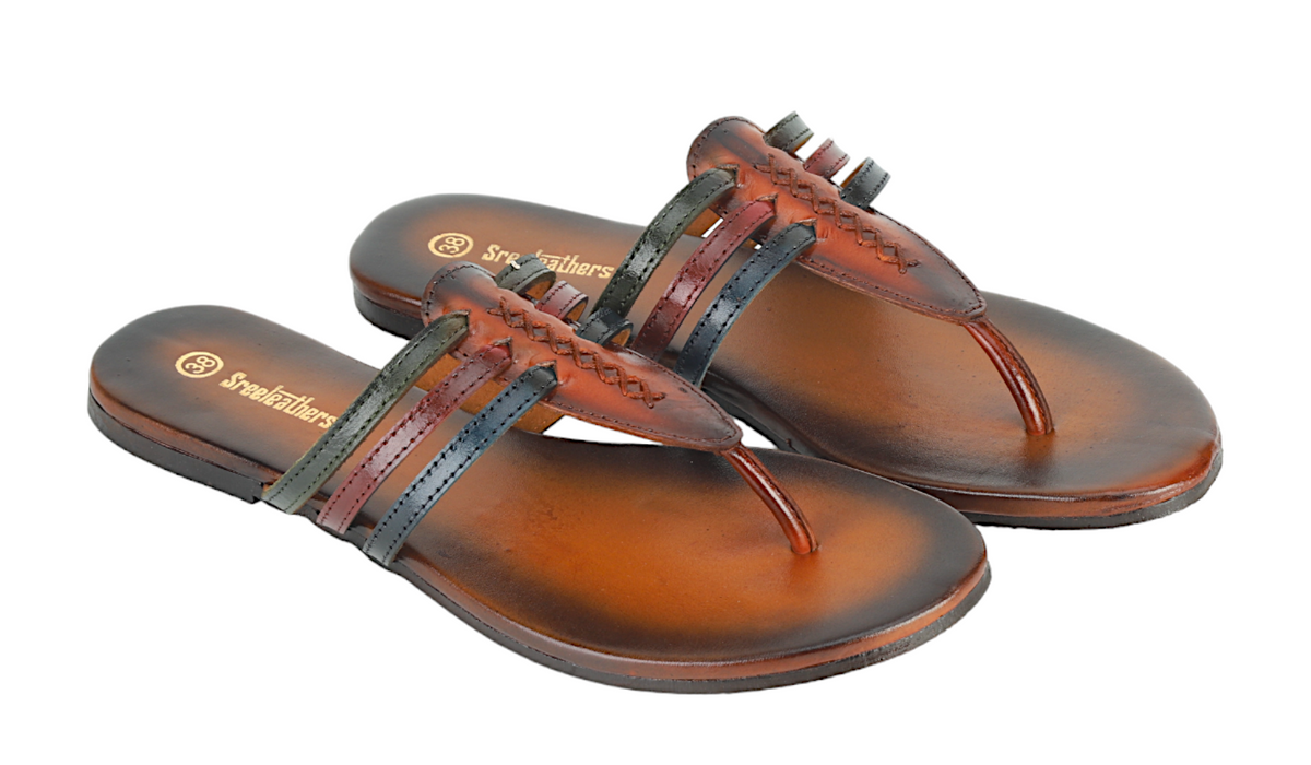 LADIES FLAT LEATHER CHAPPAL 996070 – SREELEATHERS