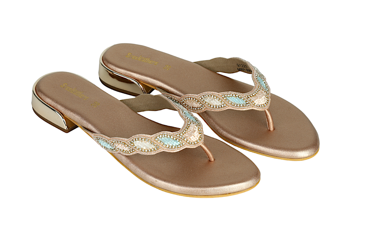 Premium Ladies fancy Flat chappal 91223 – SREELEATHERS