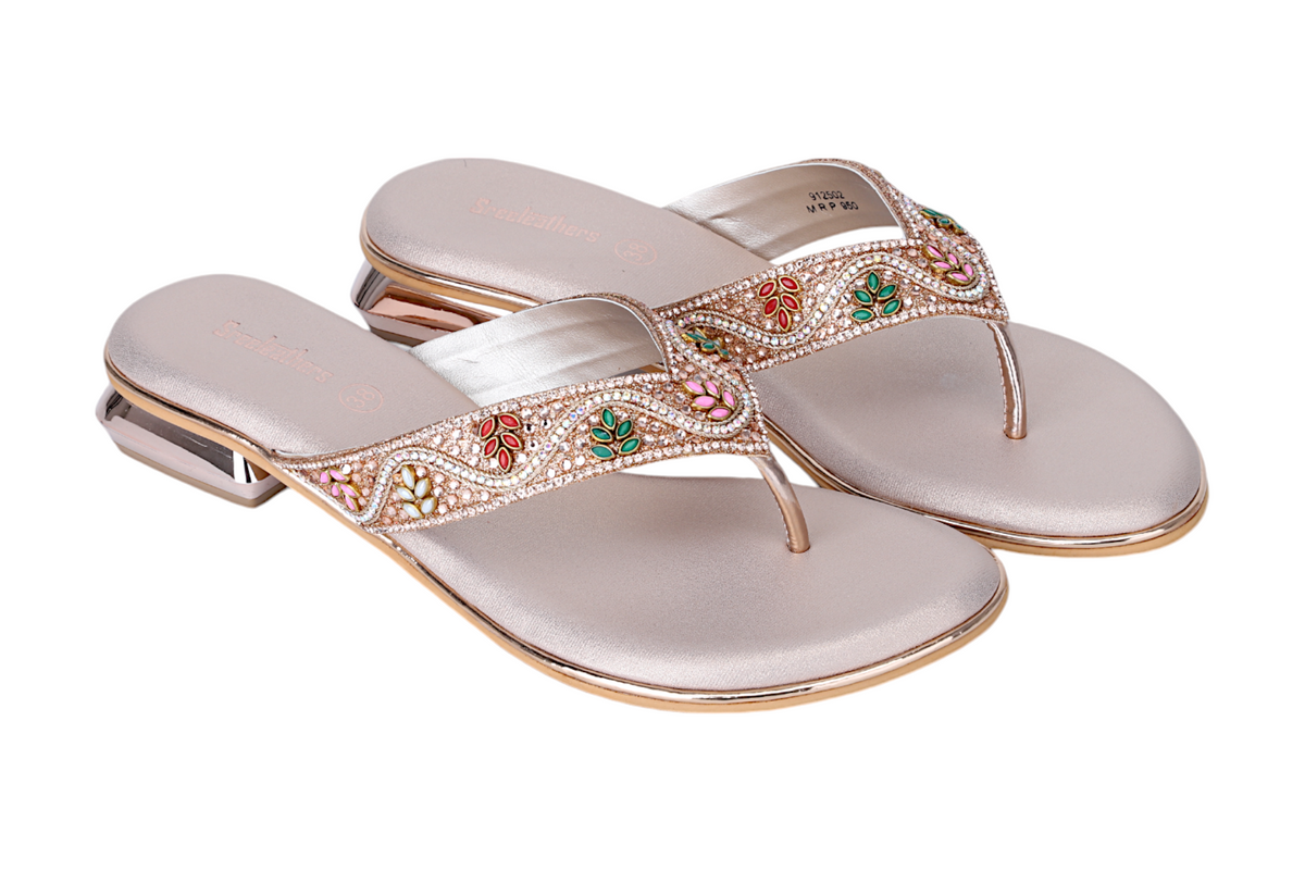 Premium Ladies Fancy Flat Chappal 912502 – SREELEATHERS