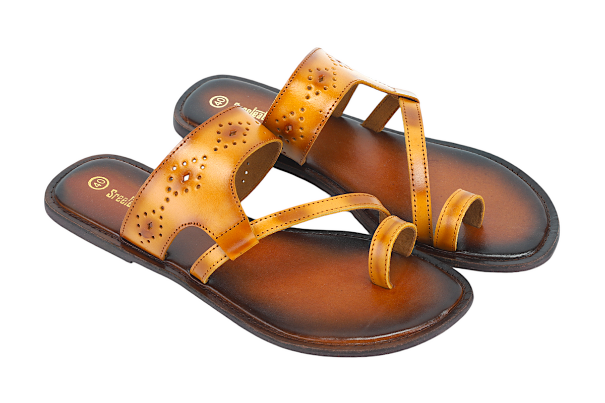 LADIES FLAT LEATHER CHAPPAL 996076 – SREELEATHERS